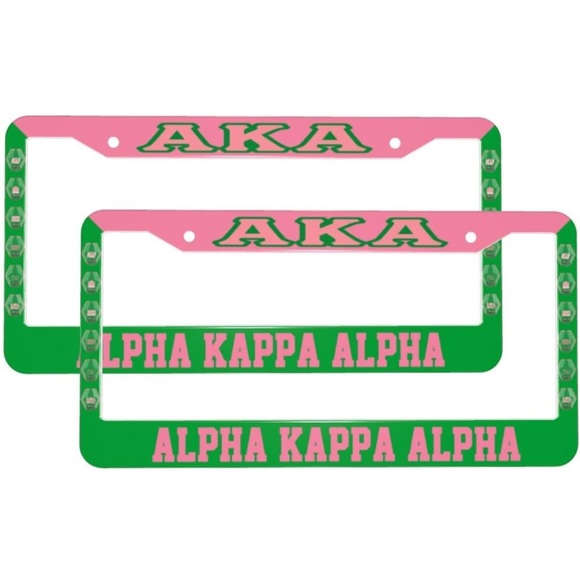 Other | Alpha Kappa Alpha Aka License Plate Frames Set Of 2 | Poshmark